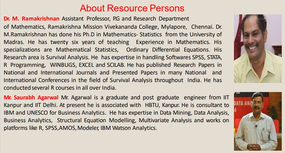 One Week Online Training Program On Statistical Data Analysis Using R